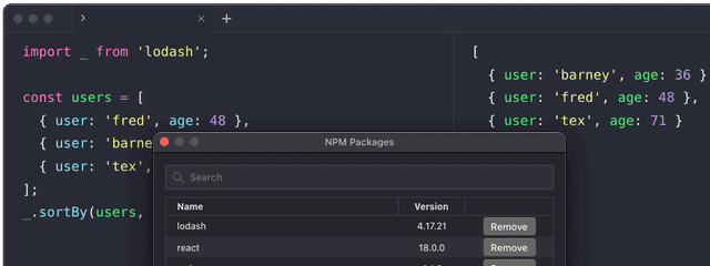 RunJS - JavaScript Playground for macOS, Windows and Linux